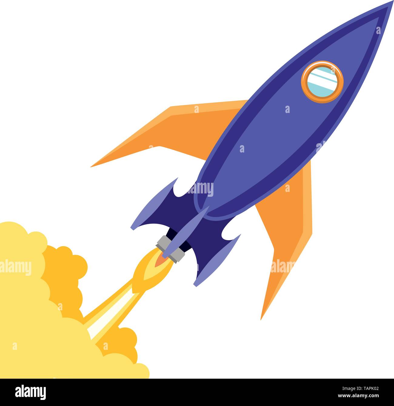 rocket taking off in white background Stock Vector Image & Art - Alamy