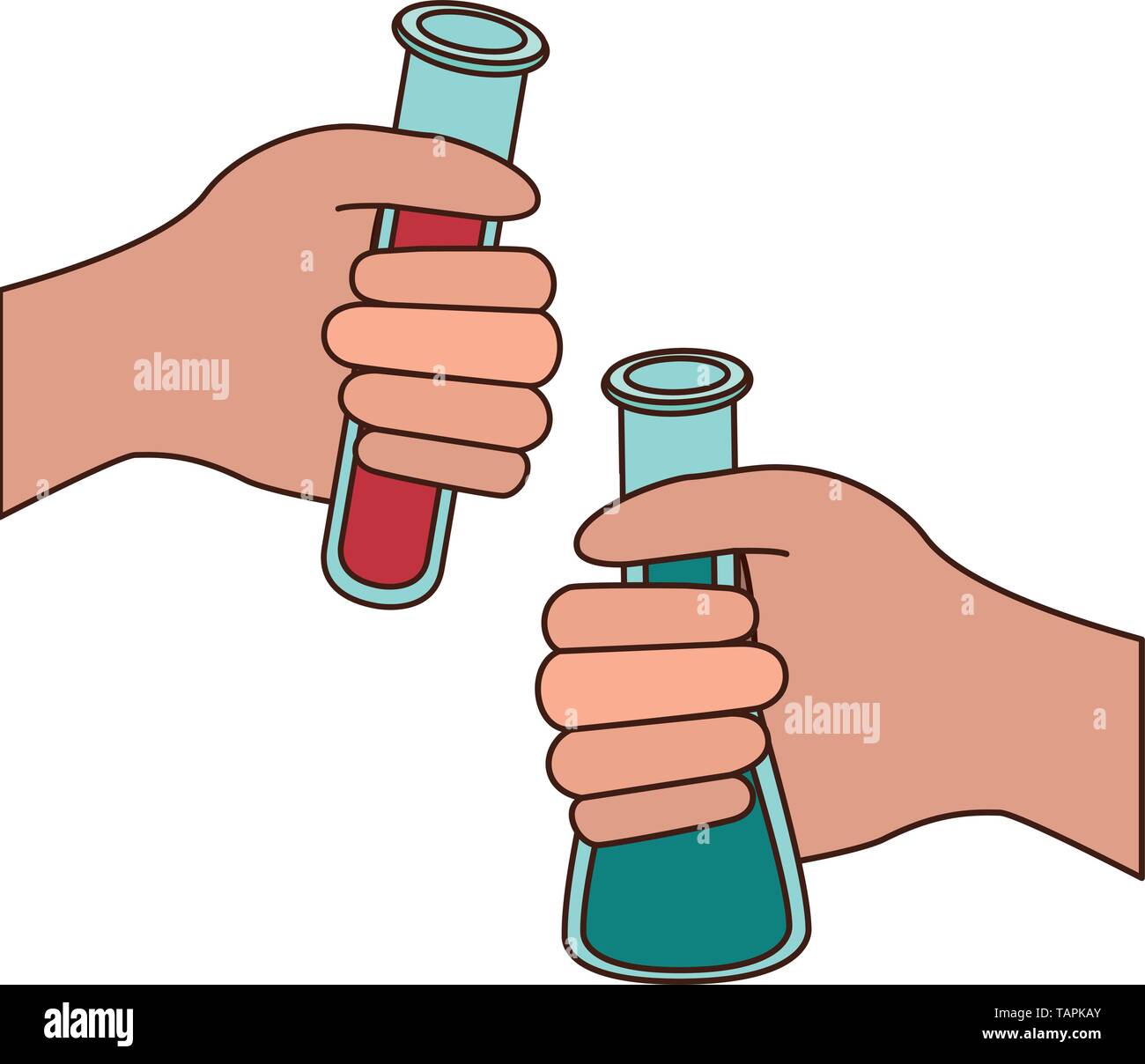 hands with laboratory instruments in white background Stock Vector ...