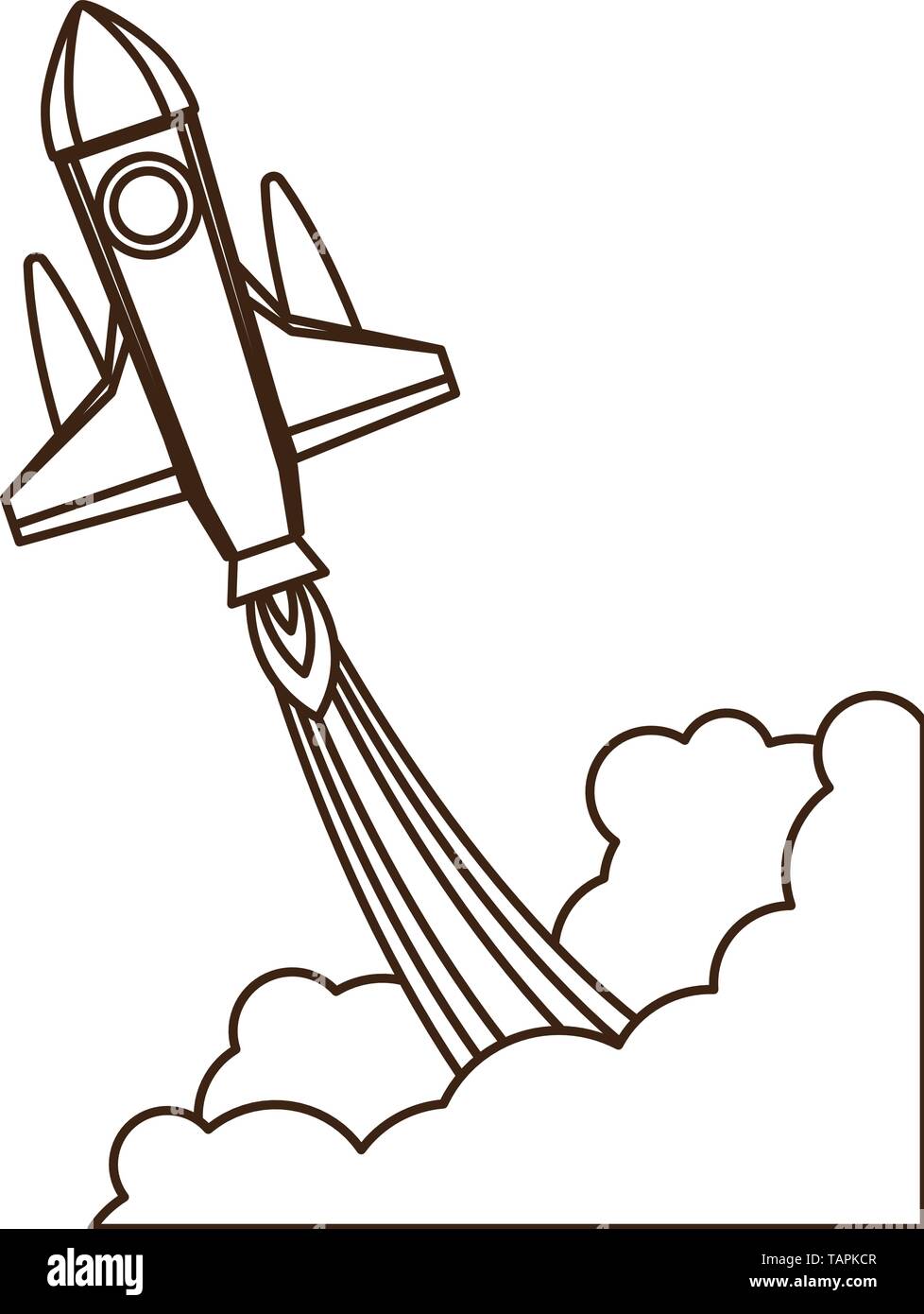 rocket taking off in white background Stock Vector Image & Art - Alamy