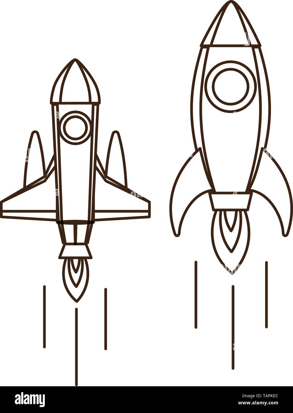 rockets taking off in white background Stock Vector Image & Art - Alamy