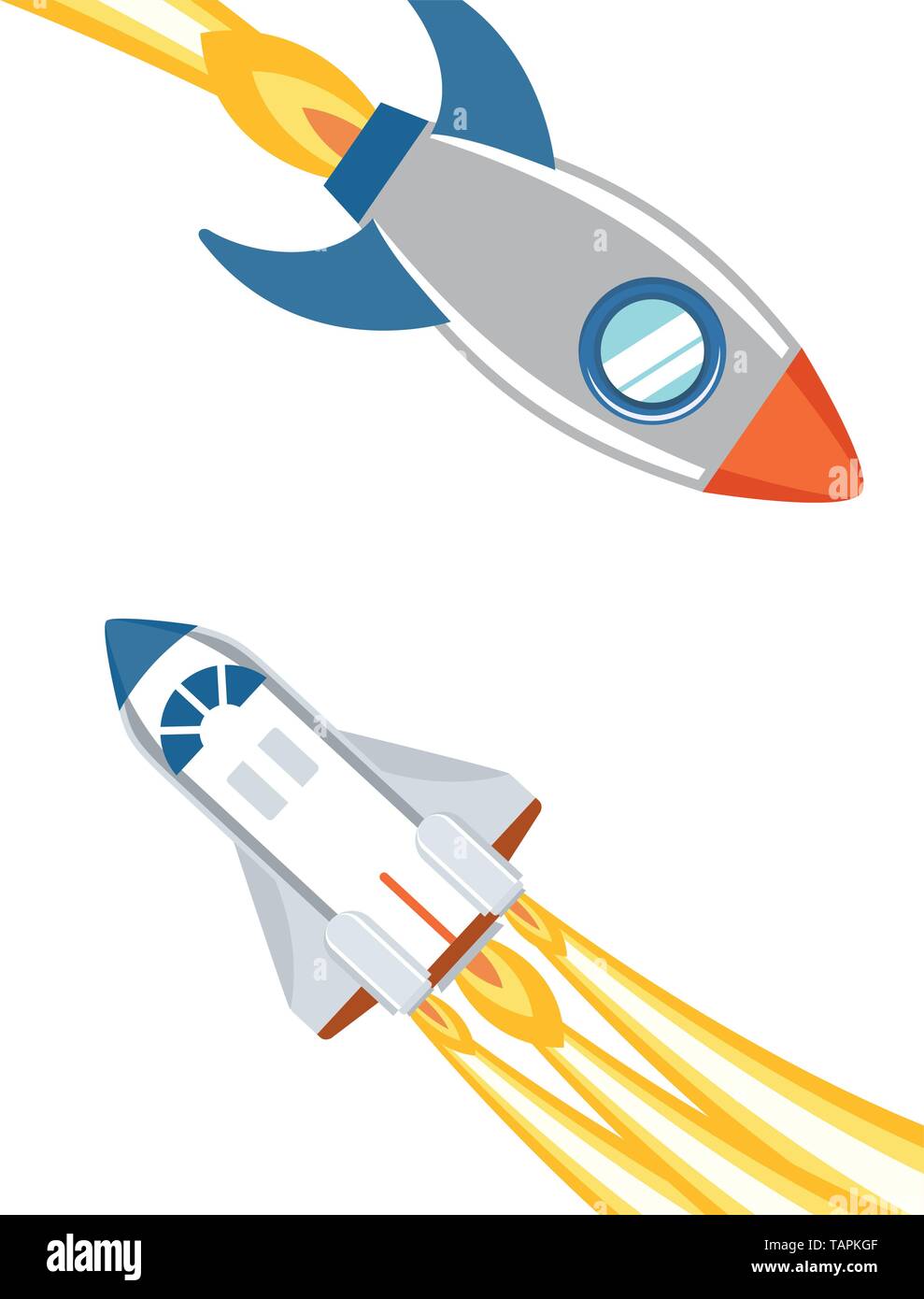 rockets taking off in white background Stock Vector Image & Art - Alamy