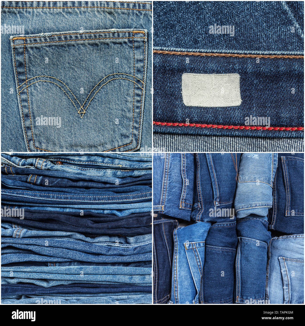 Blue jean fabric texture design background Stock Photo - Alamy