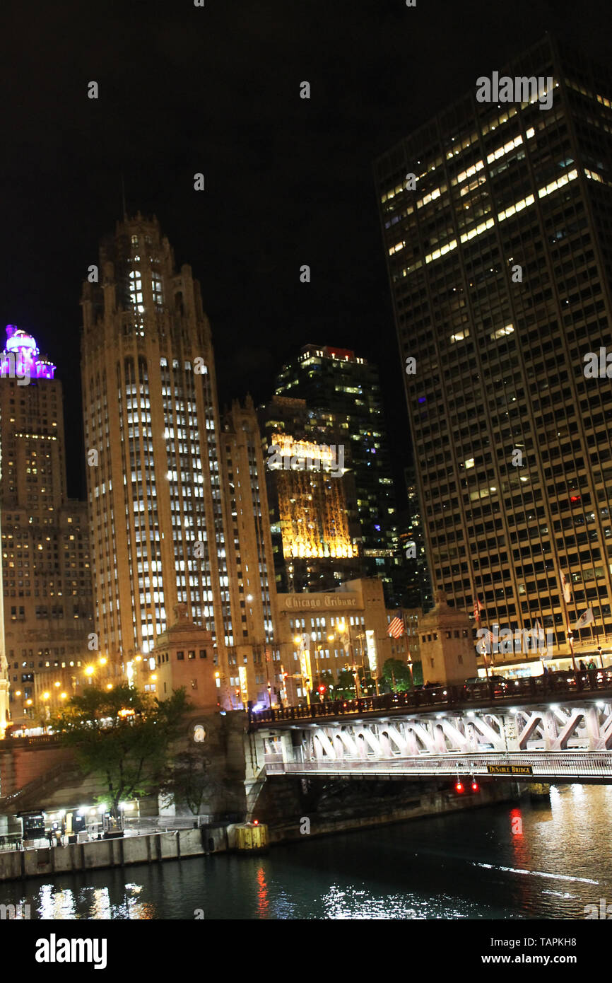 The Wrigley Building, Tribune Tower, 401 N Michigan Ave and the ...