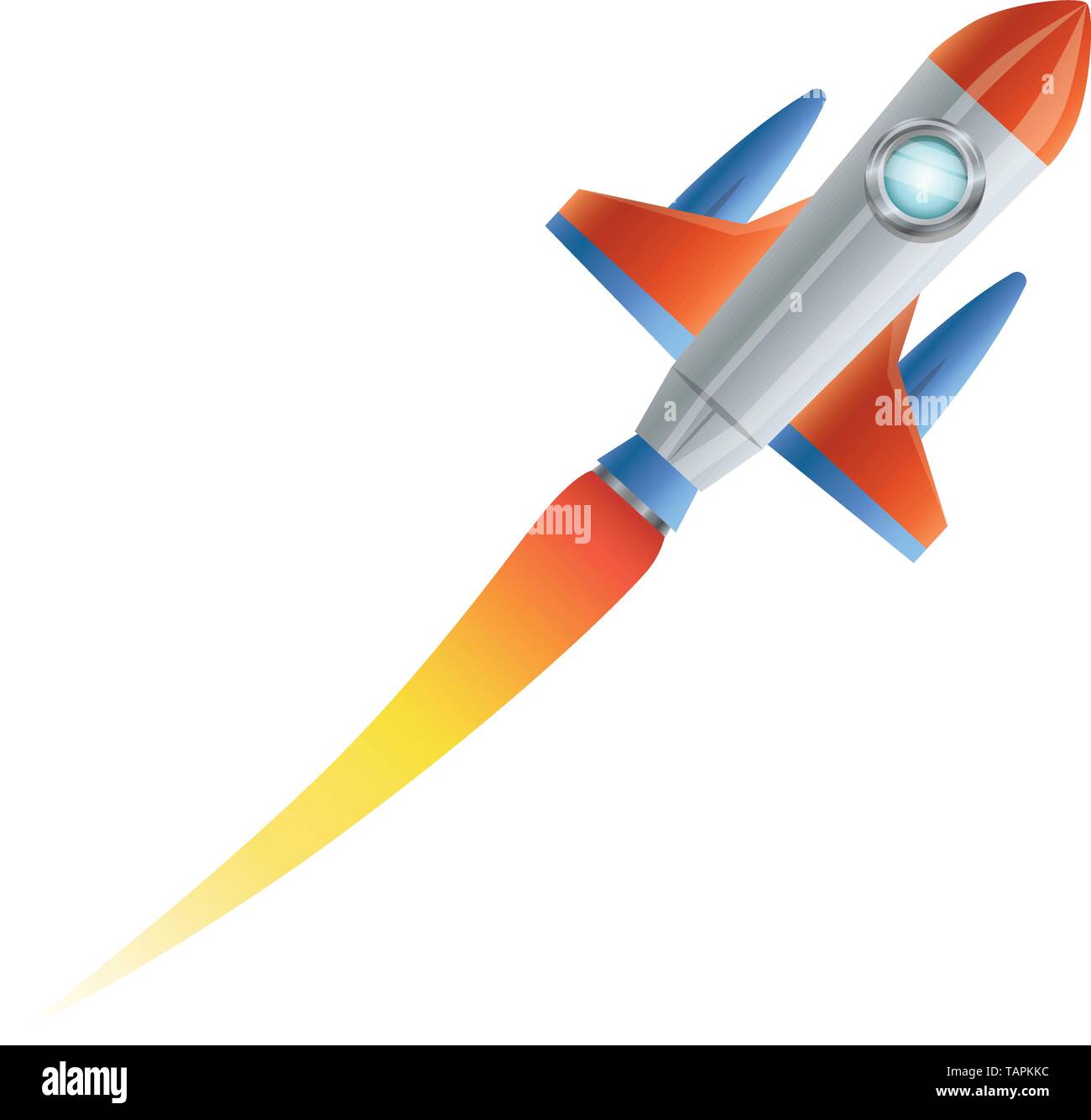 rocket flying with white background Stock Vector Image & Art - Alamy