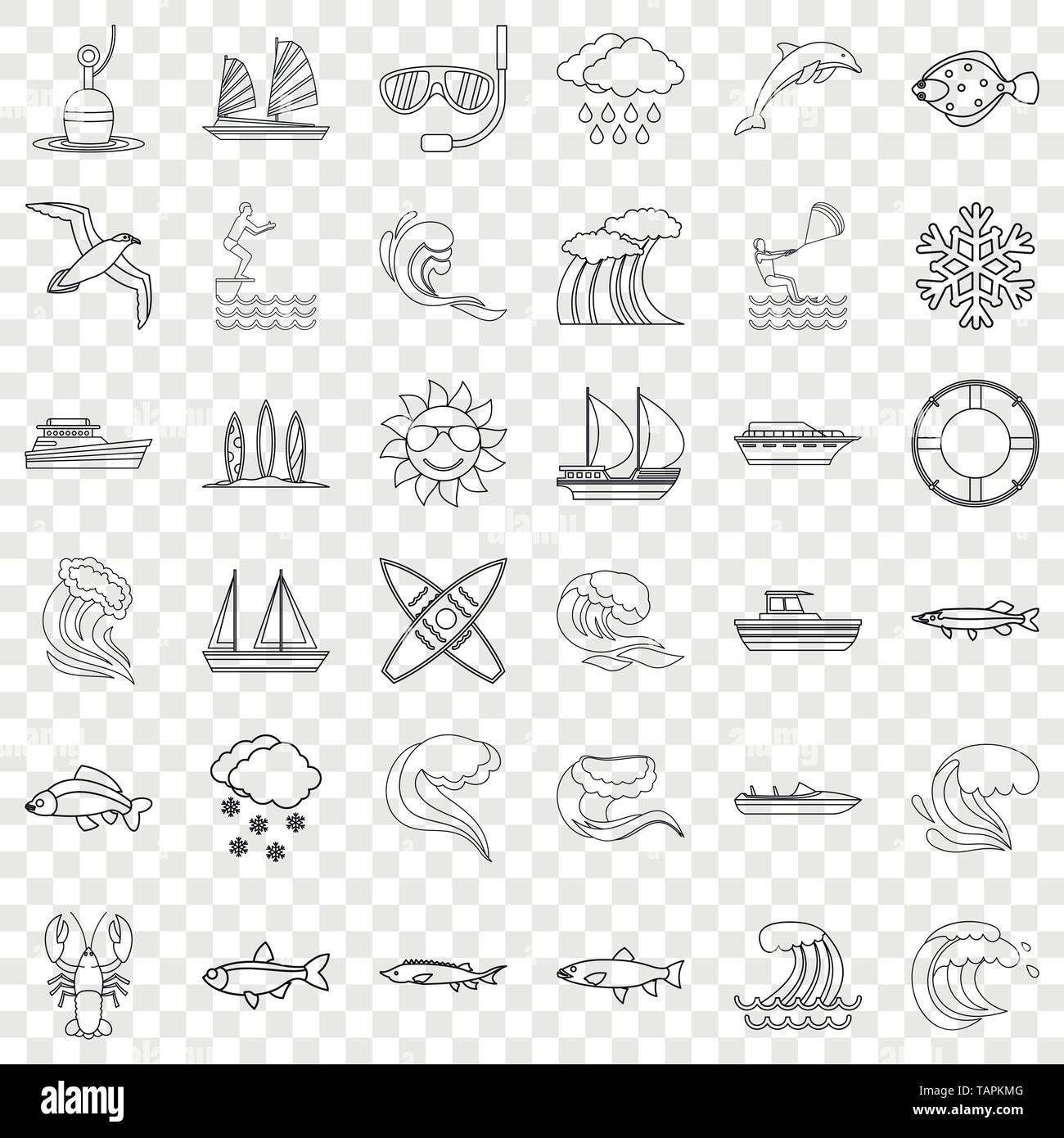 Water icons set, outline style Stock Vector Image & Art - Alamy