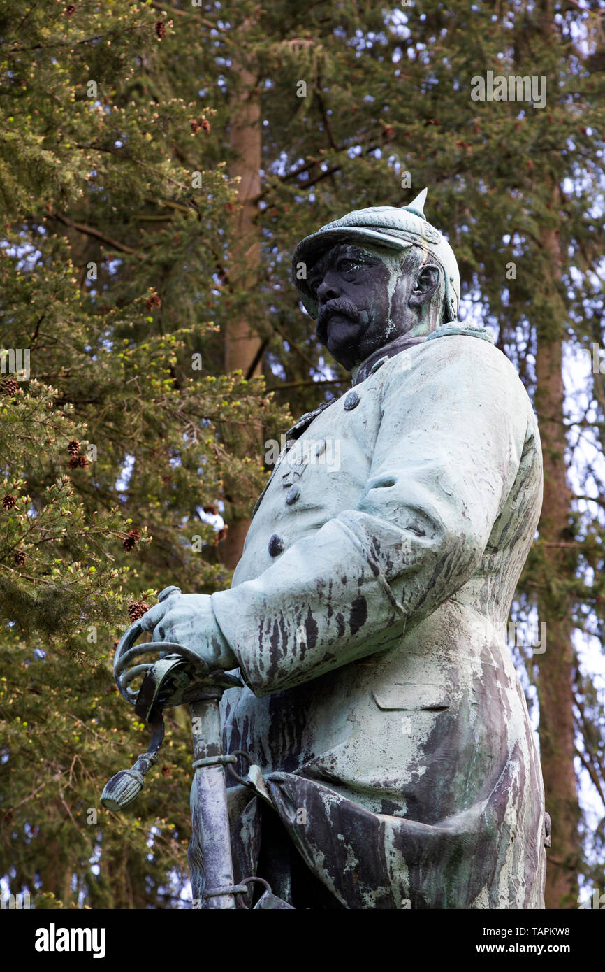 Statue of Otto von Bismarck in the Nerotal park in Wiesbaden, the state ...