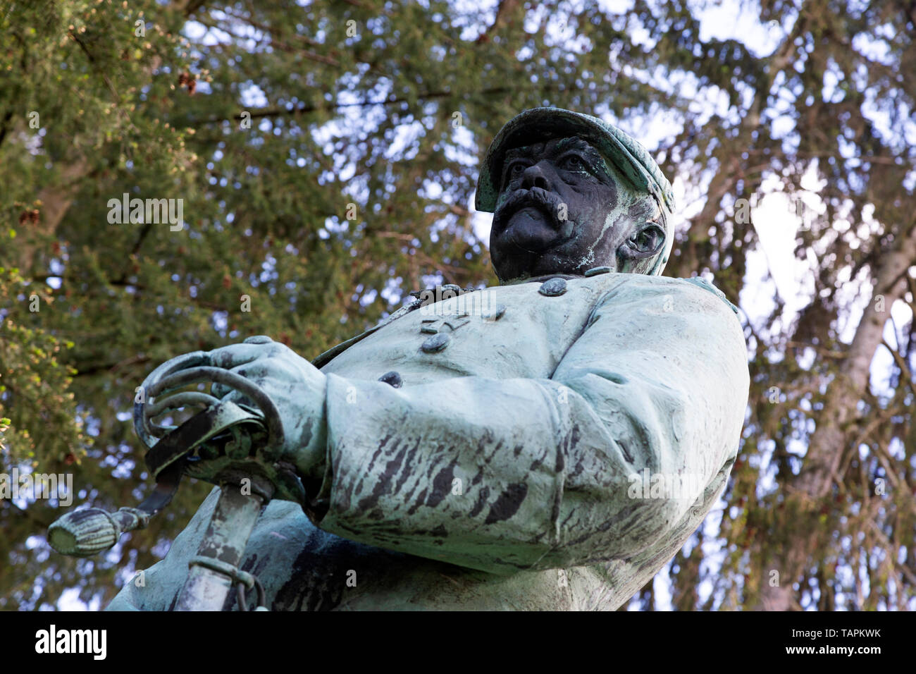 Statue of Otto von Bismarck in the Nerotal park in Wiesbaden, the state ...
