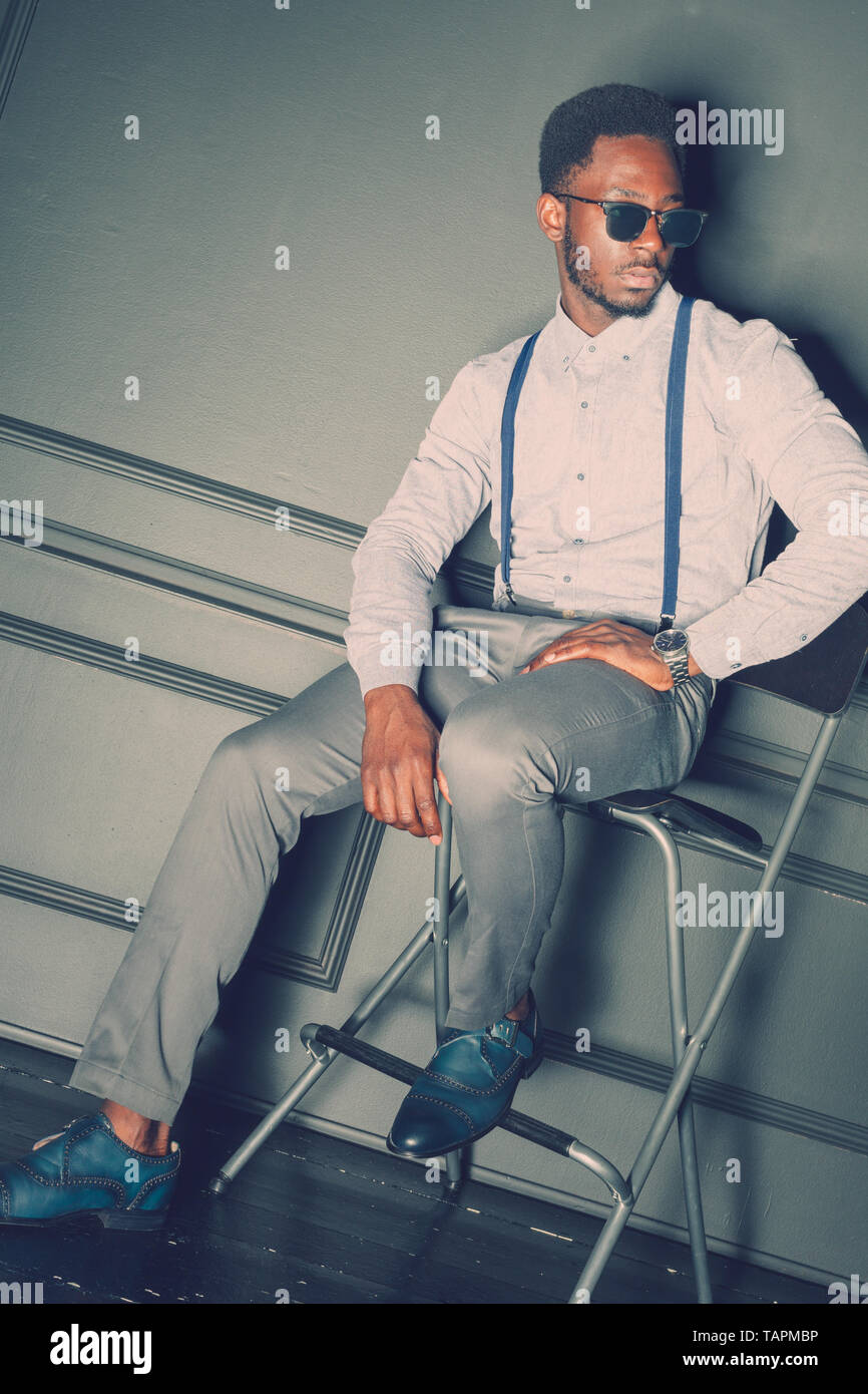 Black male fashion model Stock Photo - Alamy