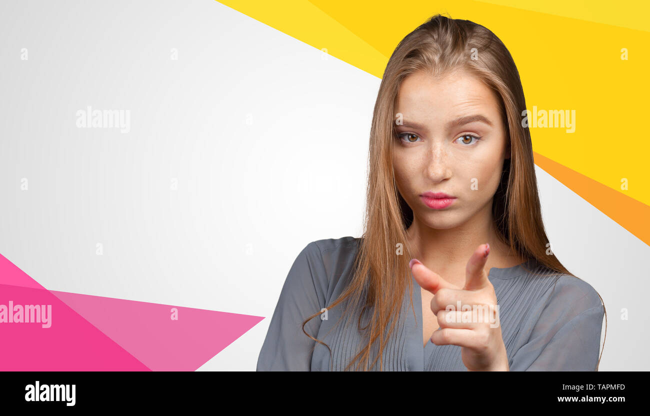 Portrait of beautiful young angry woman Stock Photo - Alamy