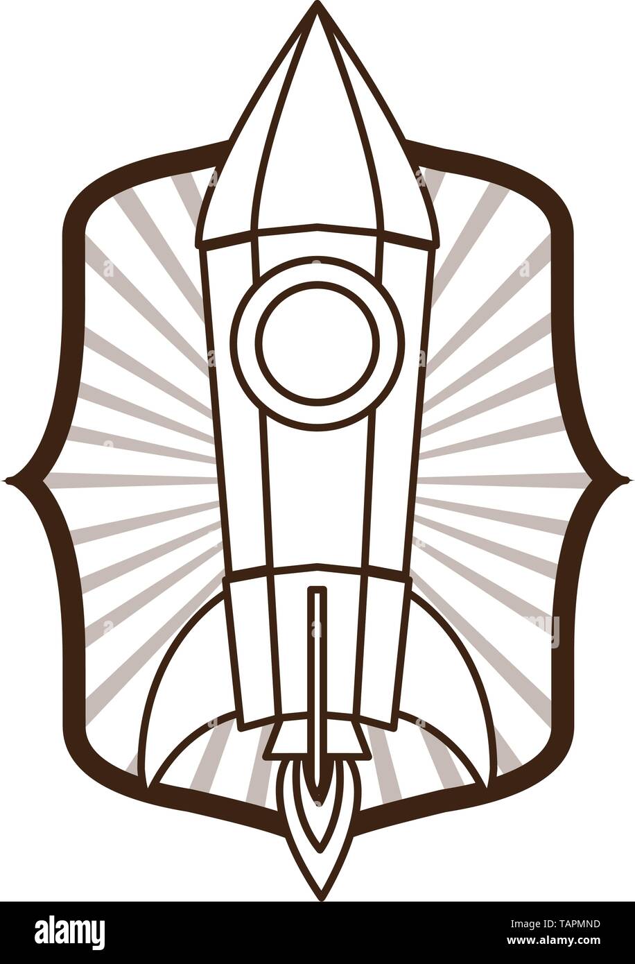 frame with rocket taking off icon Stock Vector Image & Art - Alamy