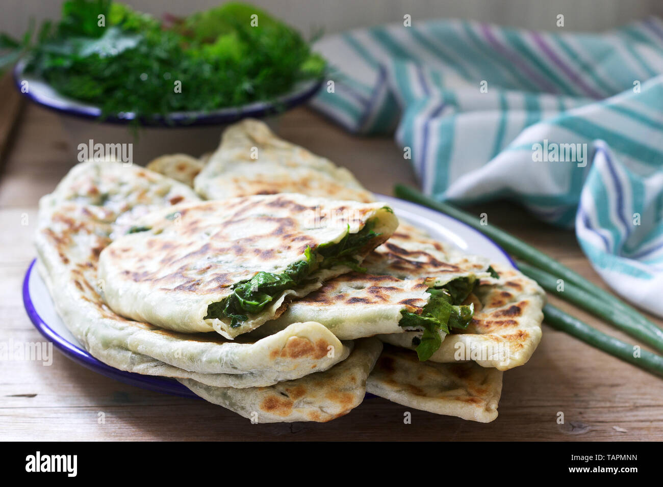 Baker making traditional dish of Armenians from Artsakh Zhingyalov hats ...