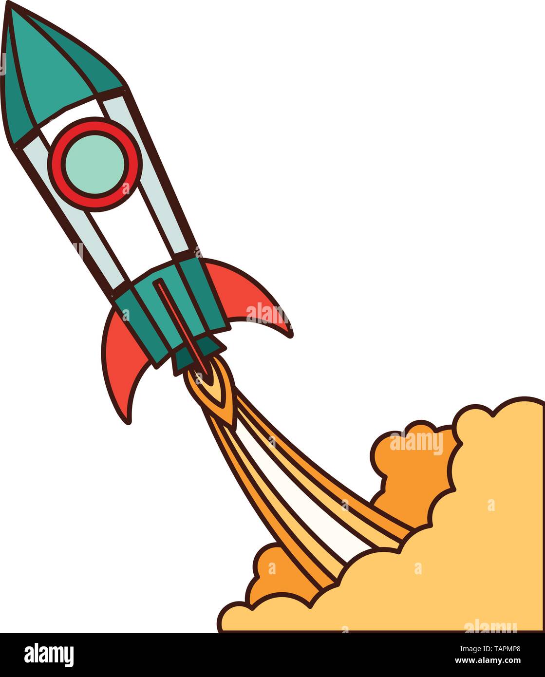 rocket taking off in white background Stock Vector Image & Art - Alamy
