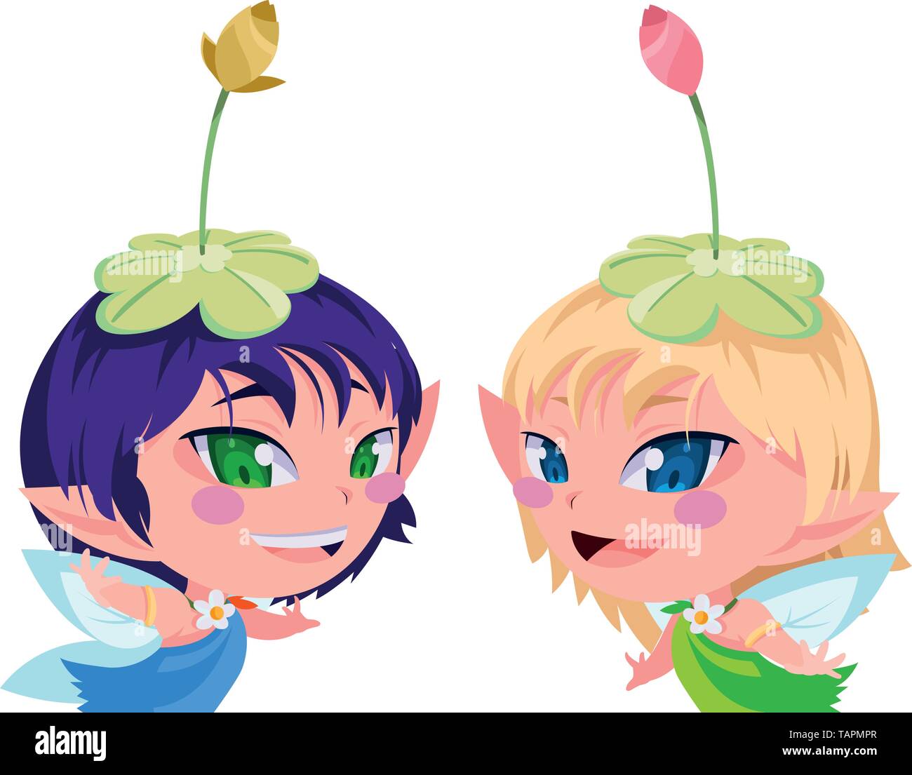 beautiful magic fairies characters vector illustration design Stock ...