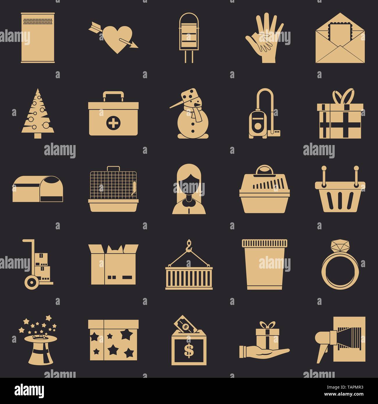 Box icons set, simple style Stock Vector Image & Art - Alamy