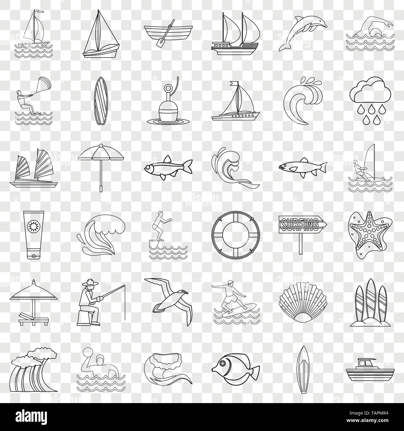 Water creation icons set, outline style Stock Vector Image & Art - Alamy