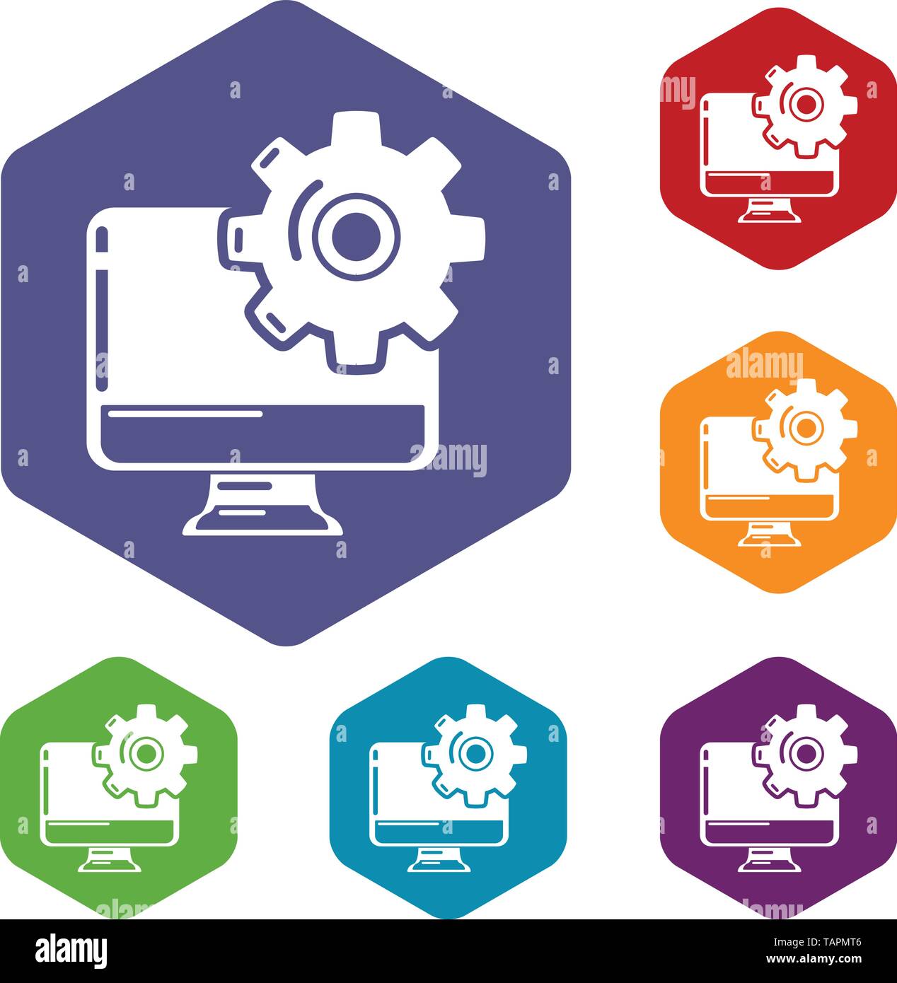 Monitor repair icons vector hexahedron Stock Vector Image & Art - Alamy