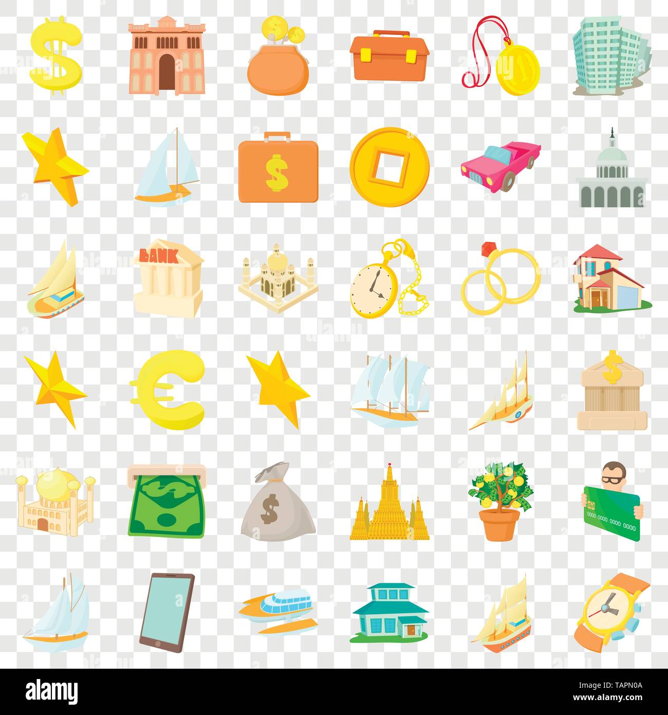 Money icons set, cartoon style Stock Vector Image & Art - Alamy