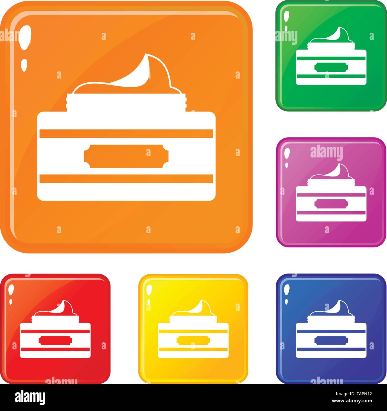 Cream container icons set vector color Stock Vector Image & Art - Alamy