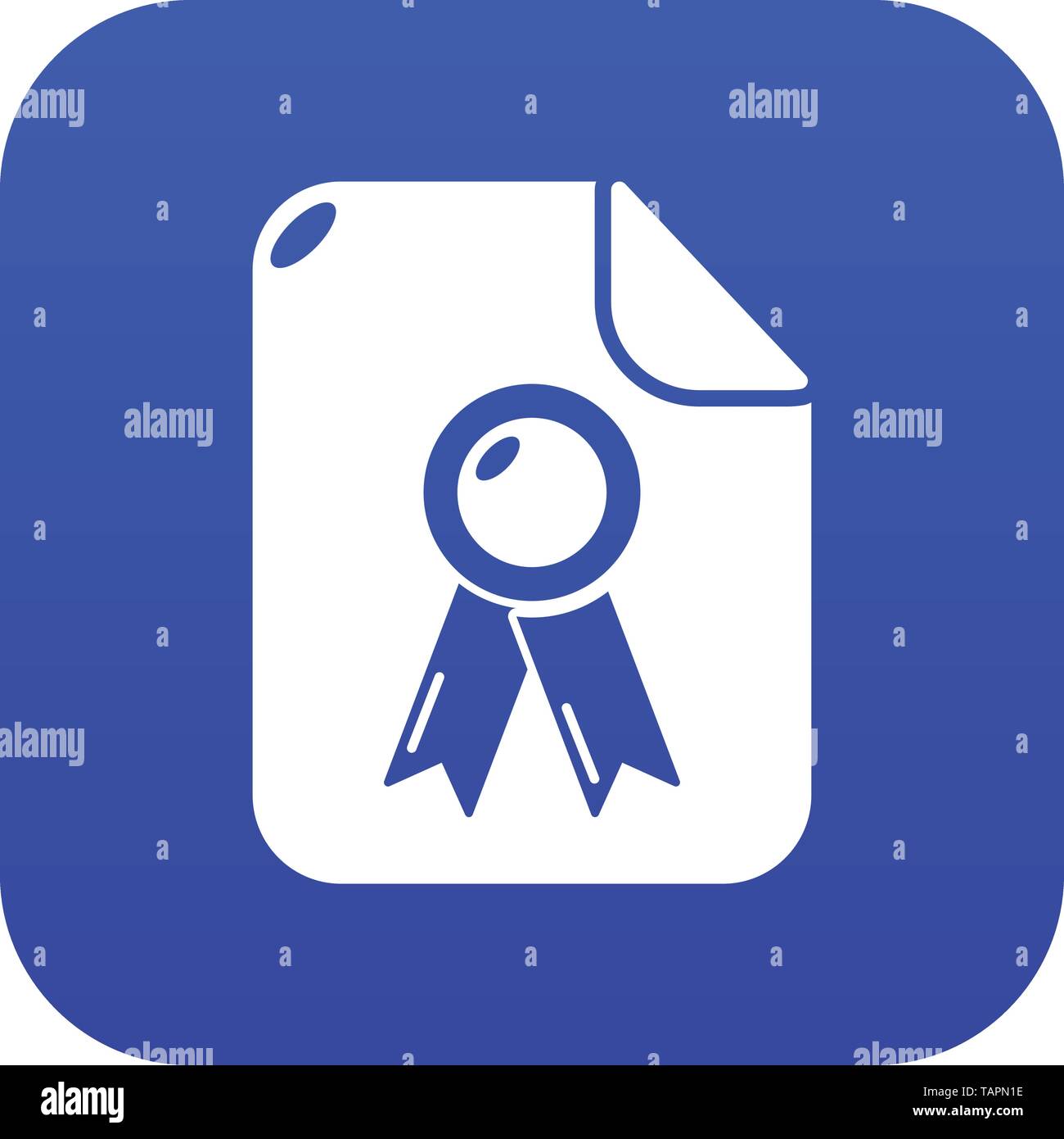 Certificate icon blue vector Stock Vector Image & Art - Alamy