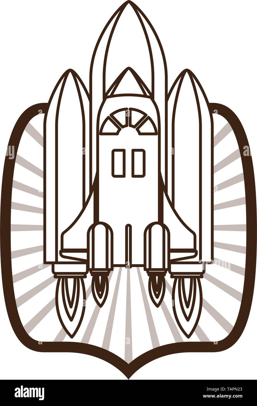 frame with rocket taking off icon Stock Vector Image & Art - Alamy