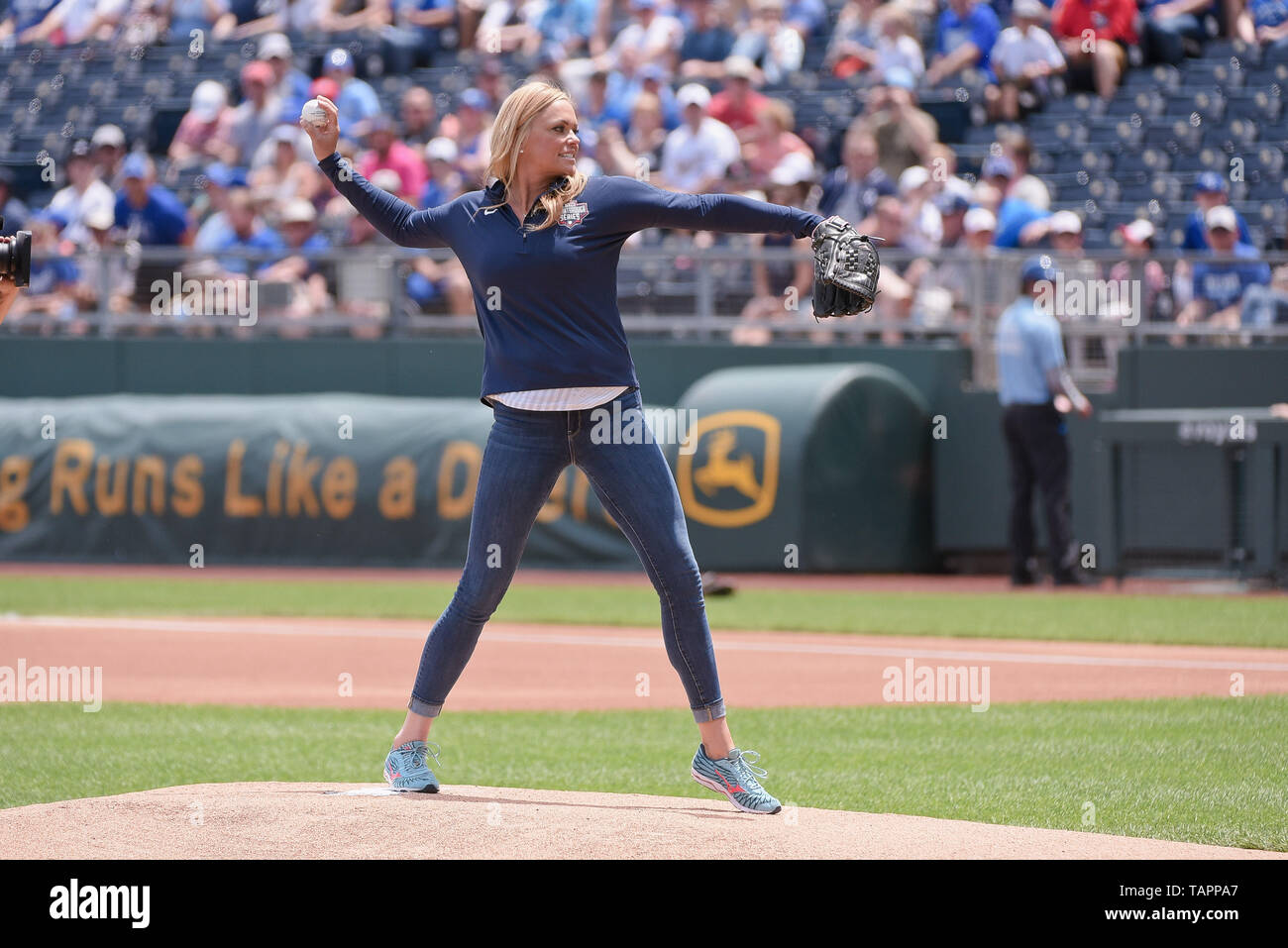May 26, 2019: Softball legend Jennie Finch throws out the first pitch ...