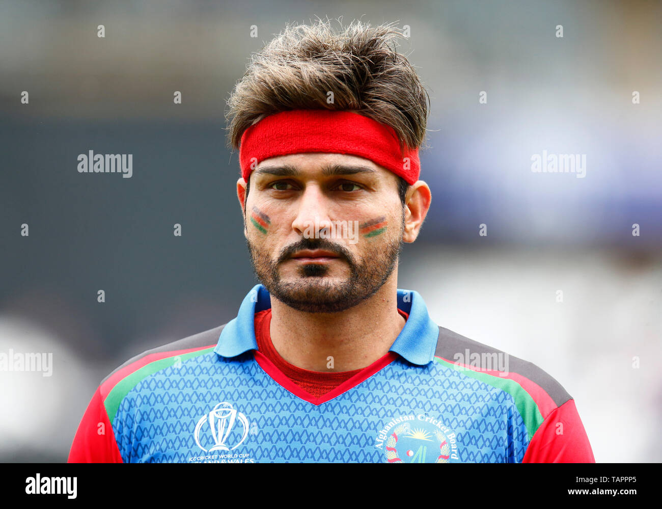 LONDON, United Kingdom. 27th May, 2019. Hamid(Hameed) Hassan of Afghanistan during ICC Cricket ...
