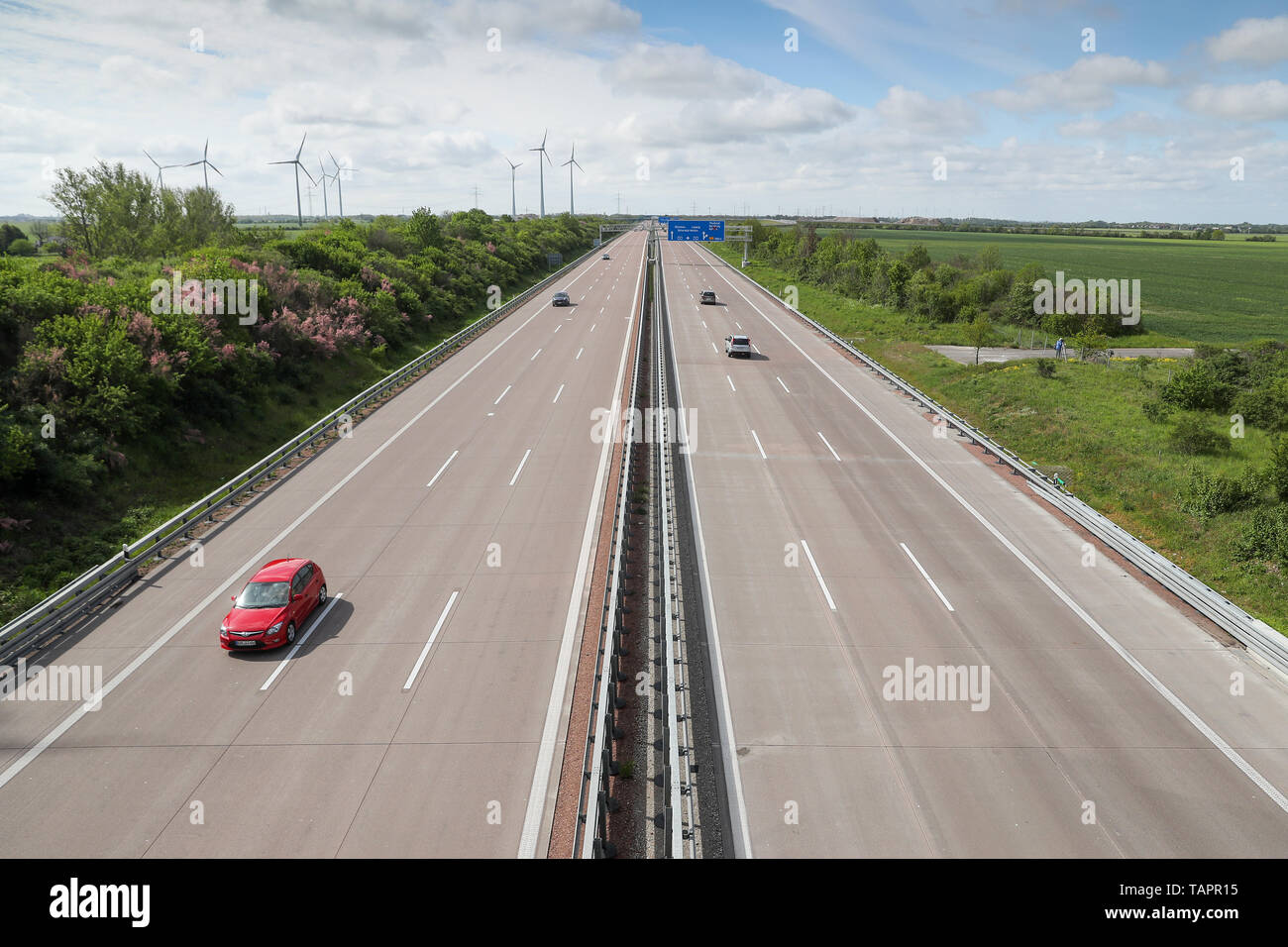 Thurland, Germany. 12th May, 2019. View on the motorway A9 in direction ...