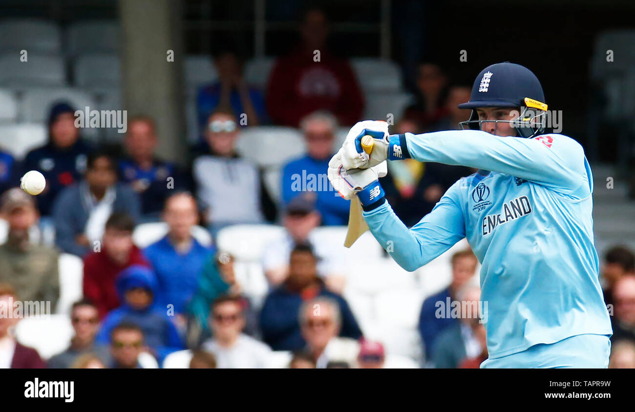 LONDON, United Kingdom. 27th May, 2019. Jason Roy of England hits the ...
