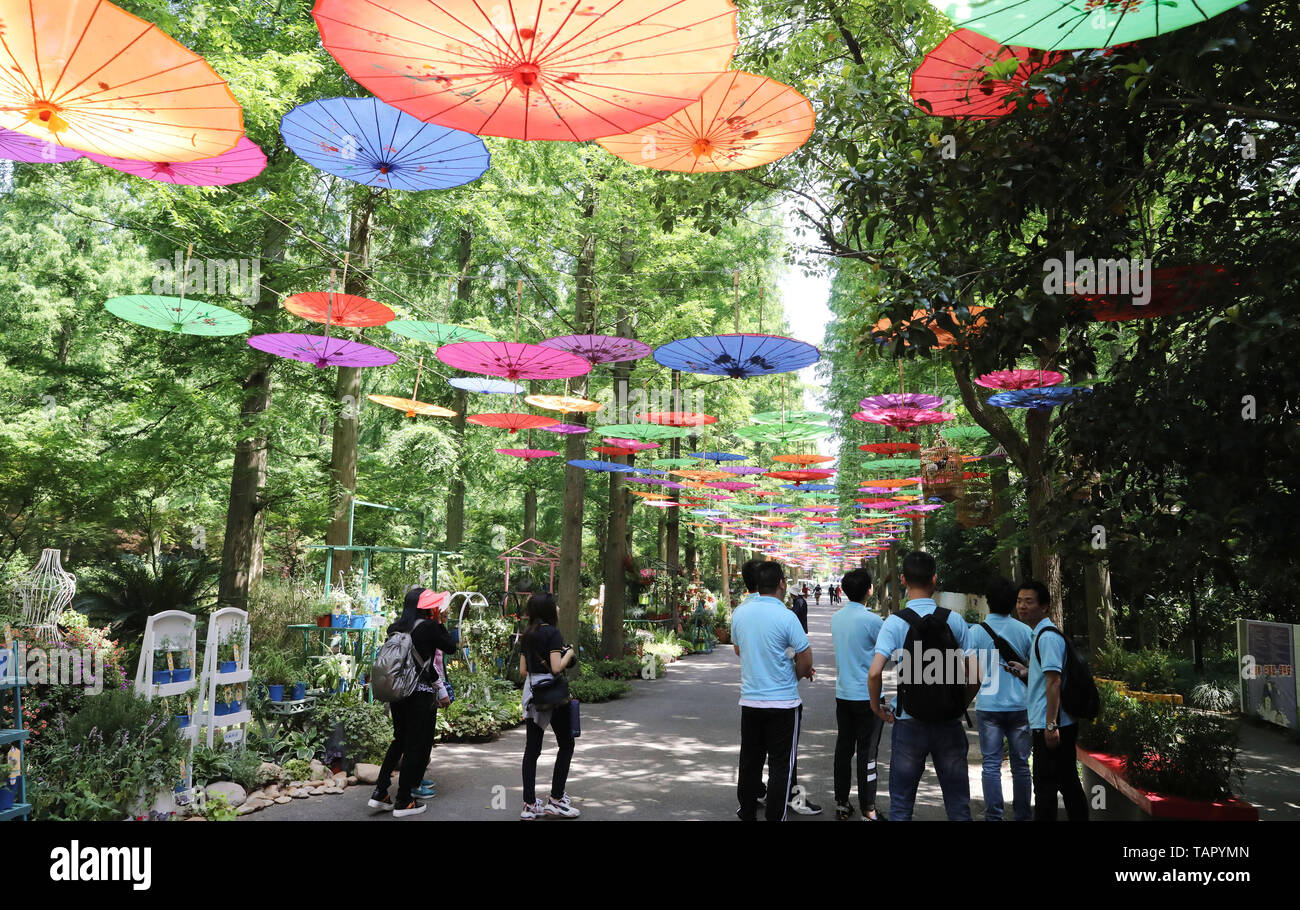 (190527) -- SHANGHAI, May 27, 2019 (Xinhua) -- Tourists visit Dongping ...