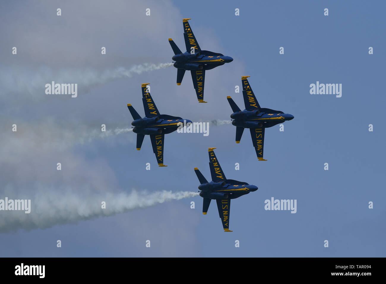 MIAMI, FL - MAY 26: The U.S. Navy Blue Angels Flight Demonstration team ...