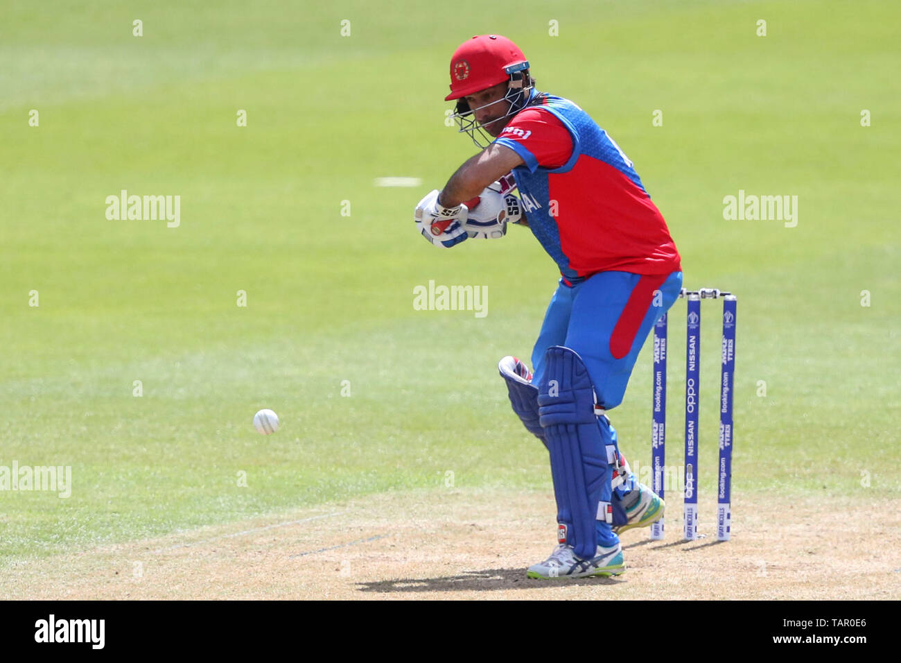 London, UK. 27th May 2019. Hashmatullah Shahidi of Afghanistan batting ...