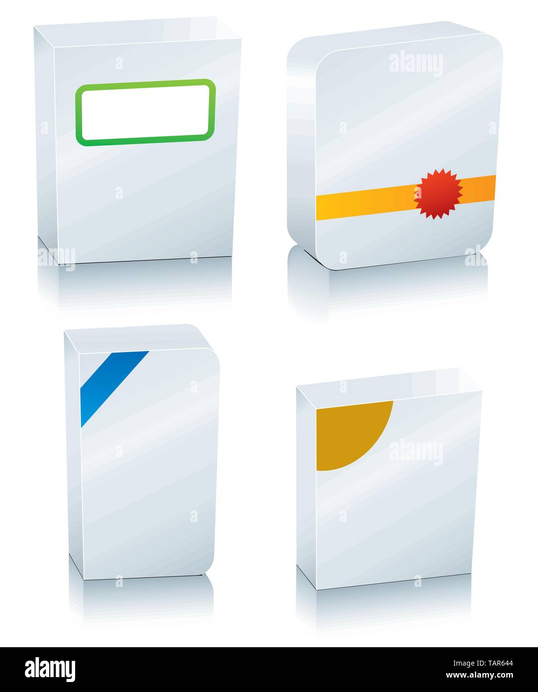 Vector illustration of four blank boxes with copy space Stock Vector ...