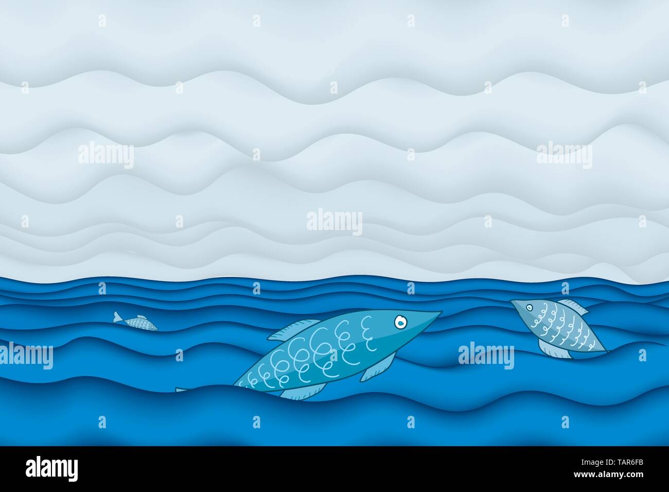 Vector illustration. Fishing weather background with stormy weather ...
