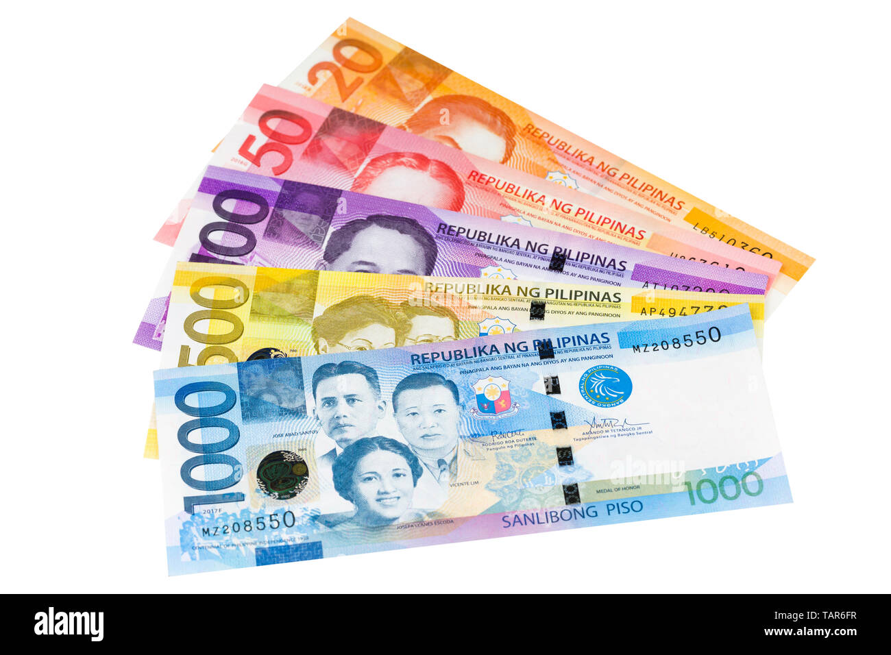 Philippine banknotes in various denominations Stock Photo - Alamy