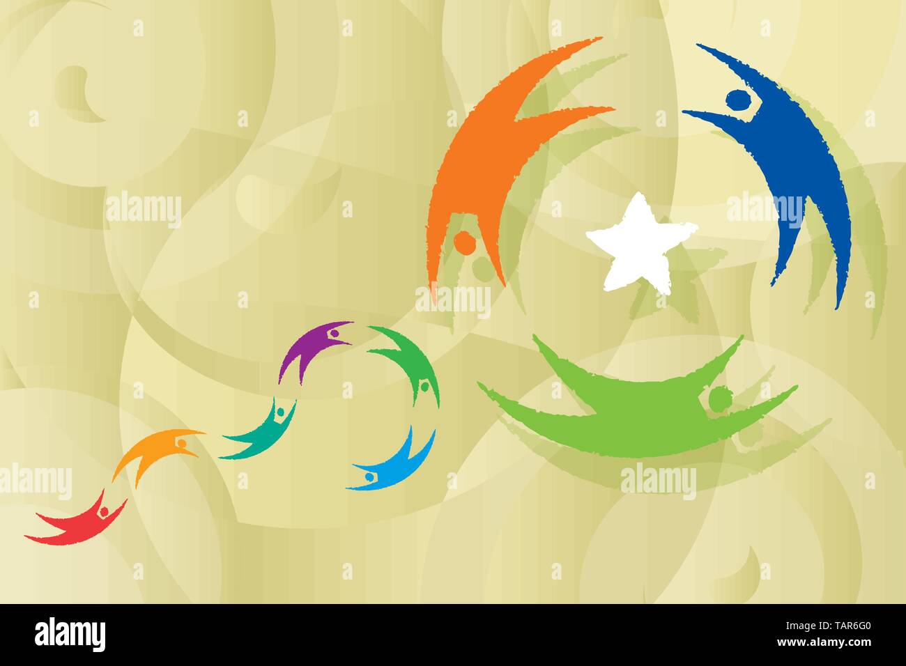 Vector illustration of figure background of acrobats Stock Vector Image ...