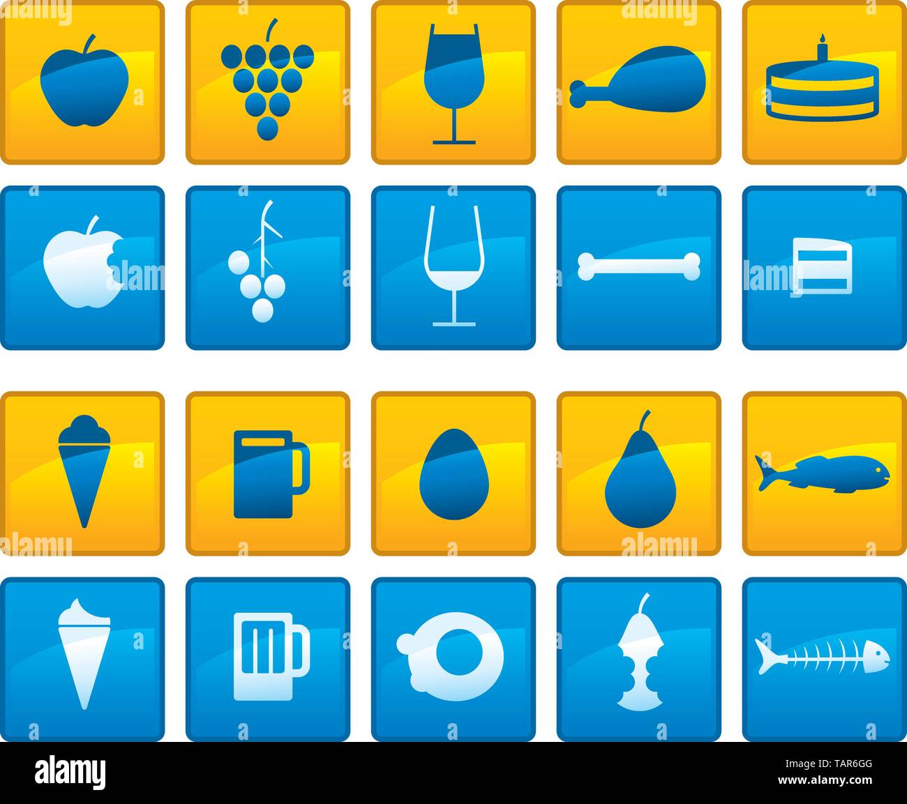 Vector illustrations of 20 food icons. Before and after Stock Vector ...