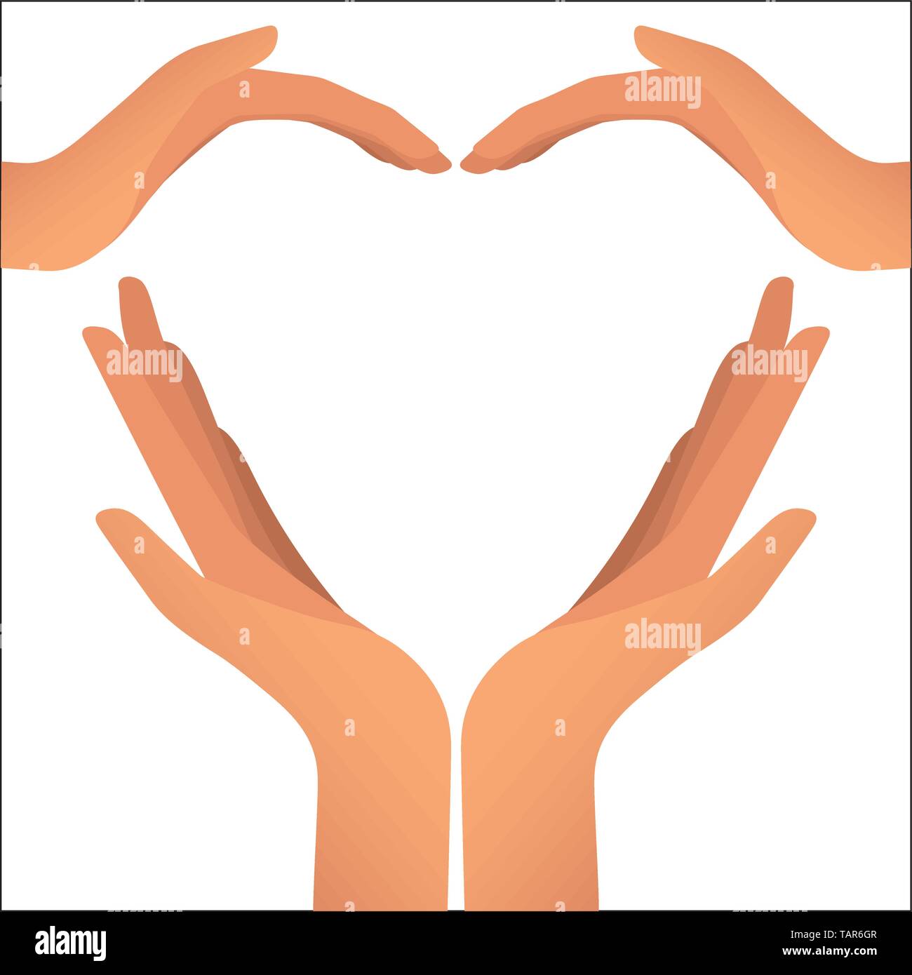 Heart made hands silhouette Stock Vector Images - Alamy