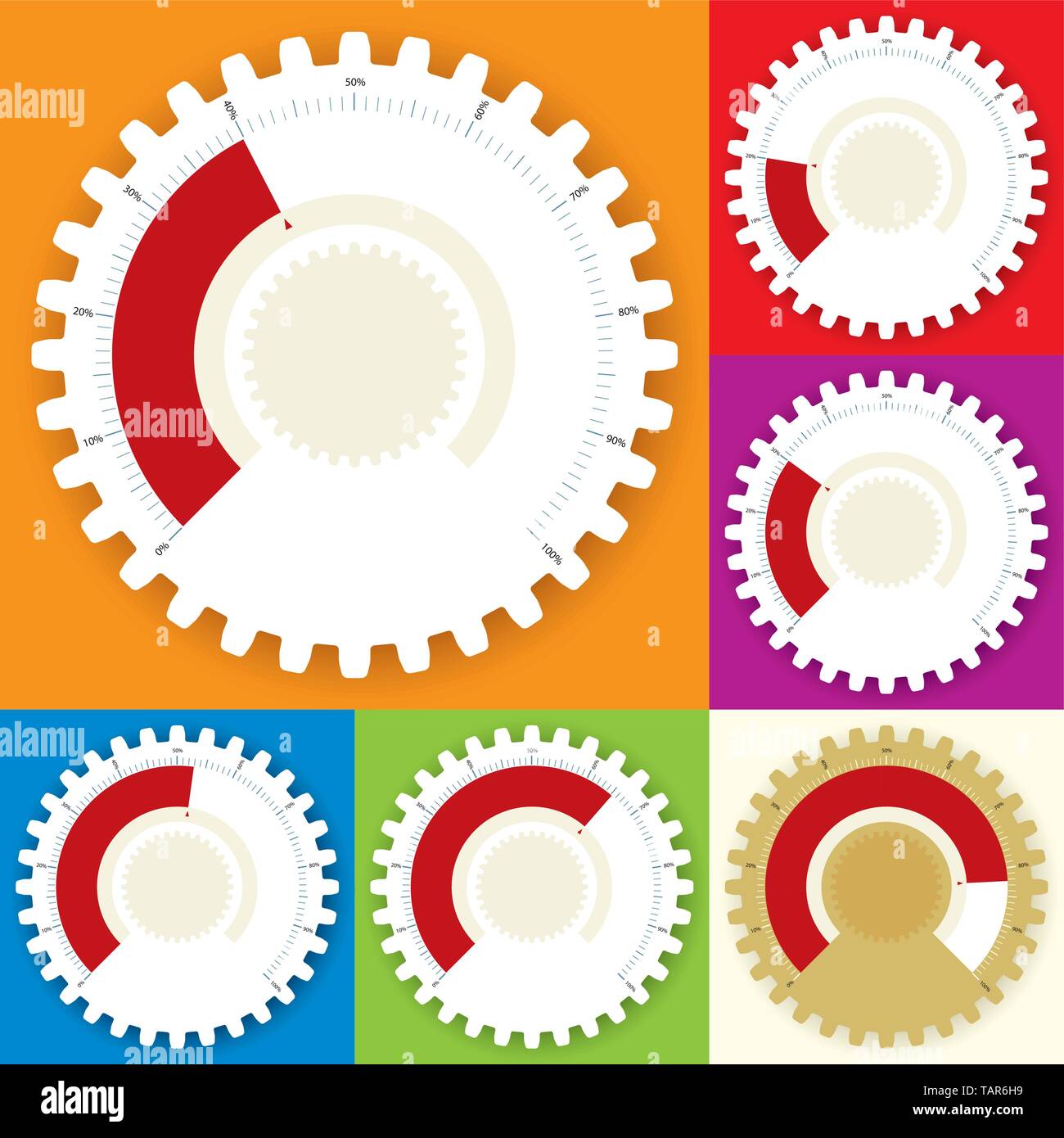 Vector illustration. Editable gear or cog charts Stock Vector Image ...