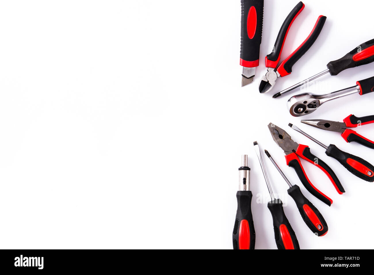 Building tools repair set pattern isolated on white background. Top ...