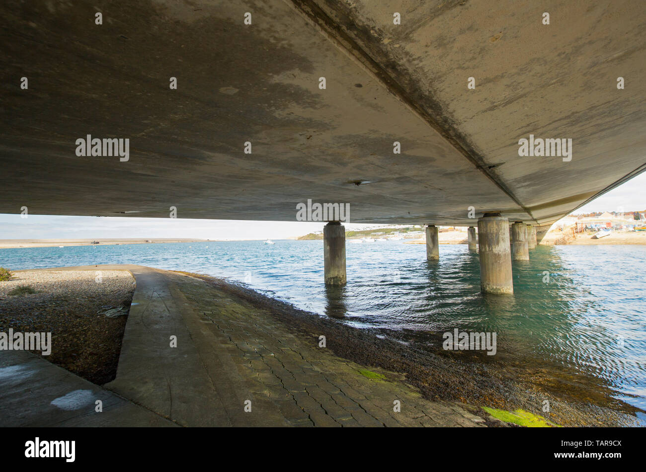 The underside of the bridge at Ferry Bridge. Ferry Bridge is at the ...