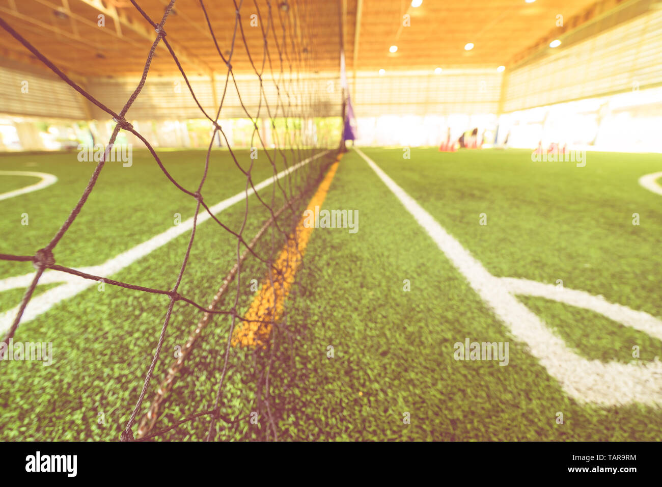 Corner Line of an indoor football soccer training field Stock Photo - Alamy