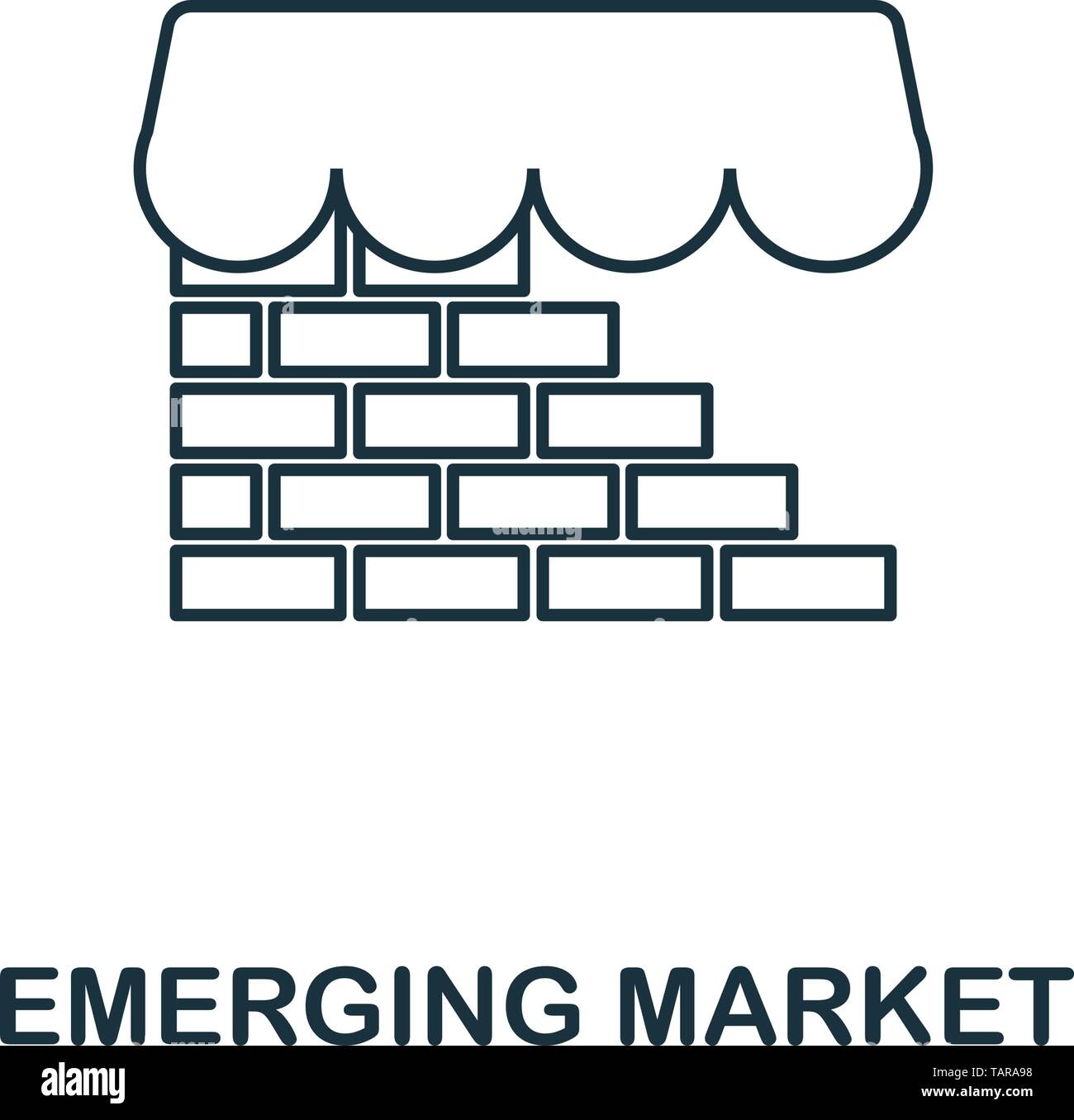 Emerging Market icon outline style. Thin line design from fintech icons ... Emerging Market icon outline style. Thin line design from fintech icons ...