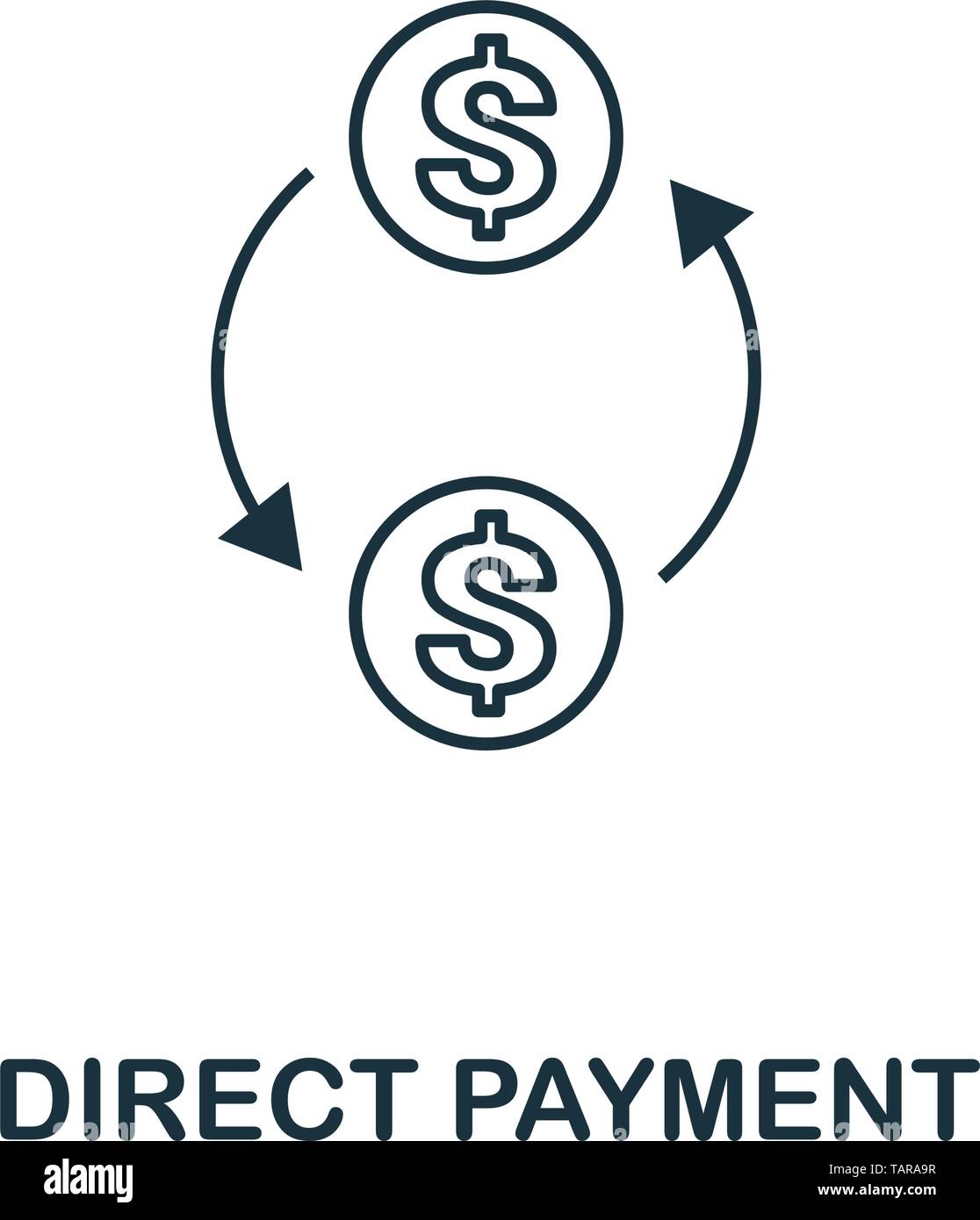 Direct Payment icon outline style. Thin line design from fintech icons ...