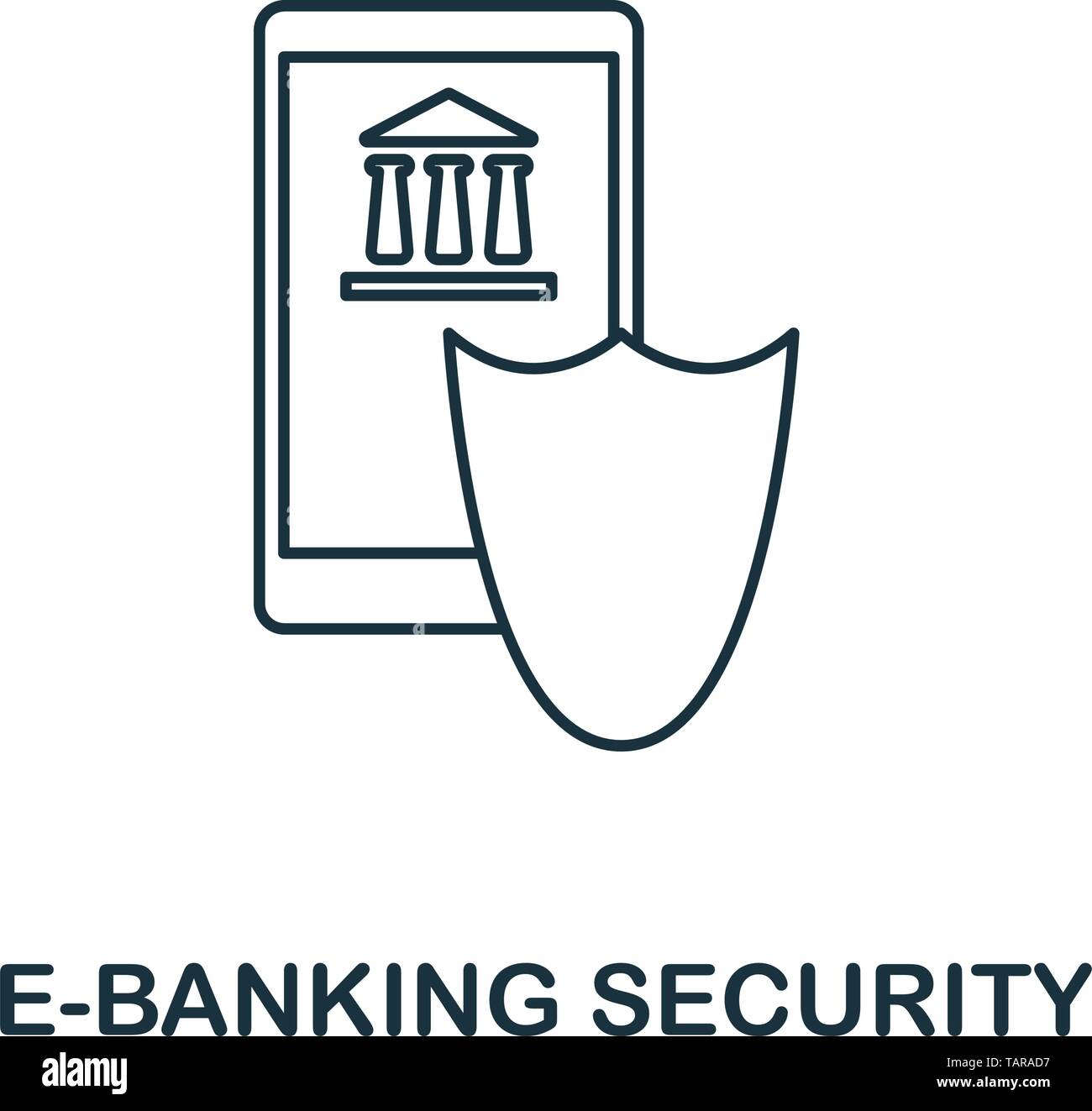 E-Banking Security icon outline style. Thin line design from fintech ...