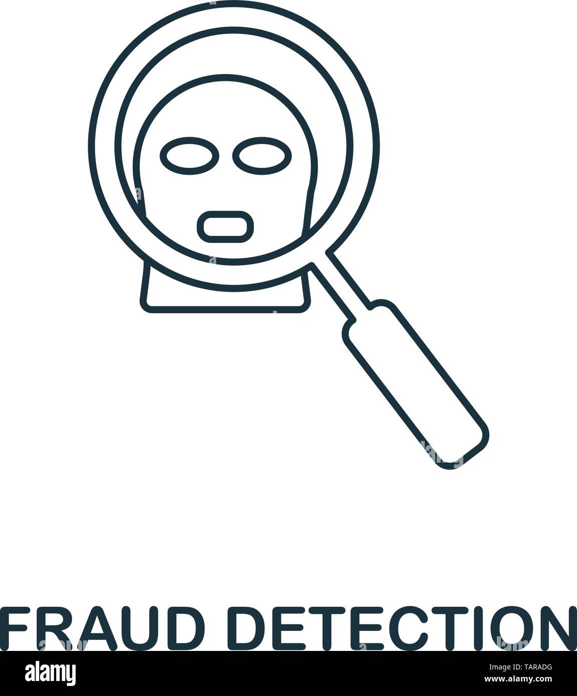 Fraud Detection icon outline style. Thin line design from fintech icons ... Fraud Detection icon outline style. Thin line design from fintech icons ...