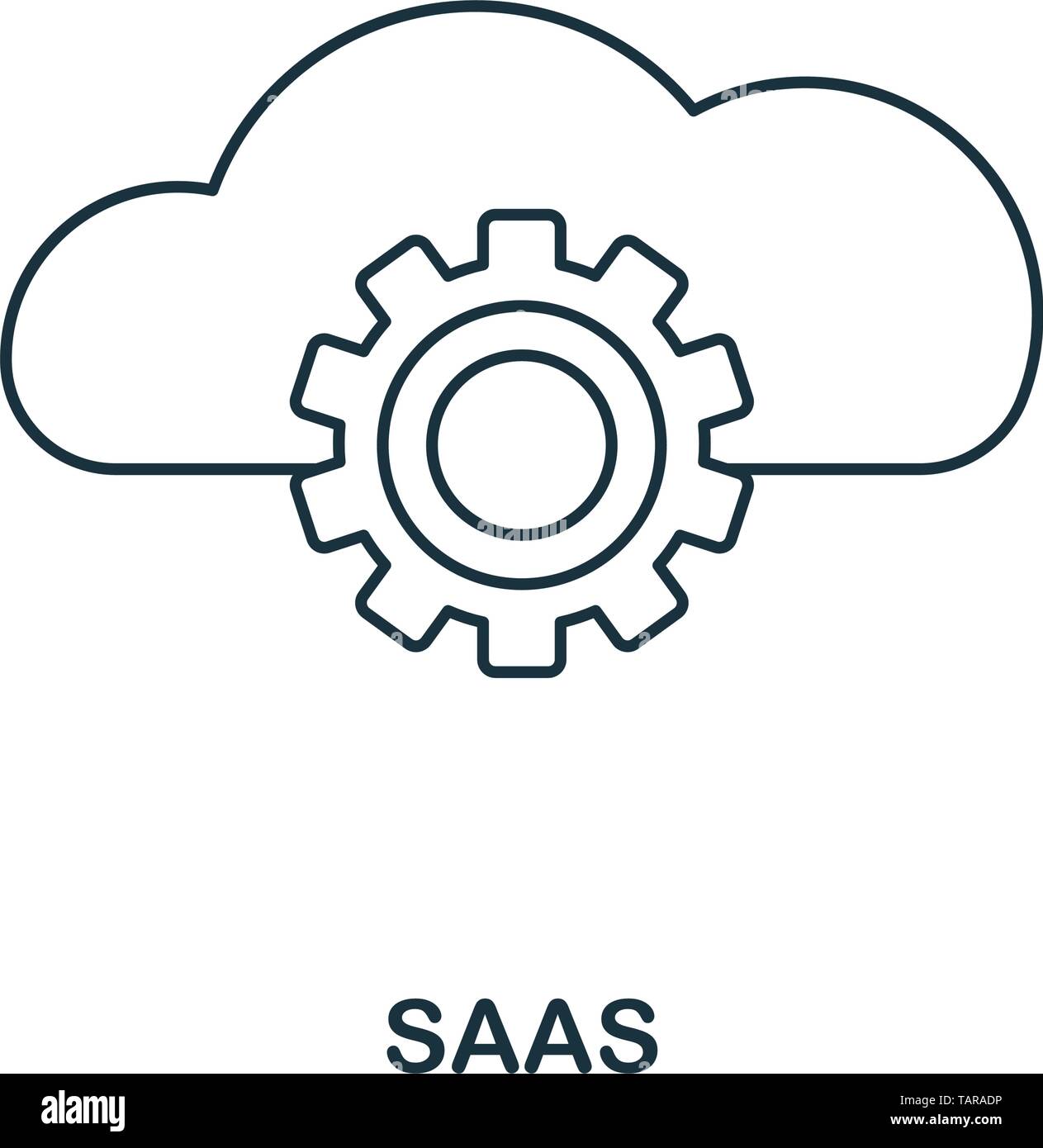 Saas icon outline style. Thin line design from fintech icons collection ...