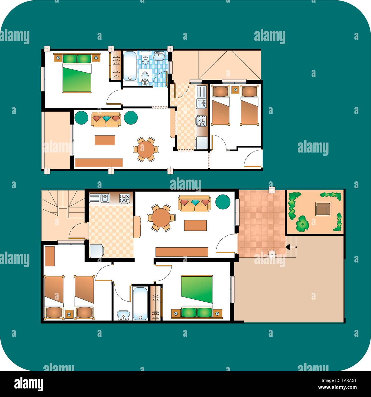 Plan of a modern residential building real estate, building ...