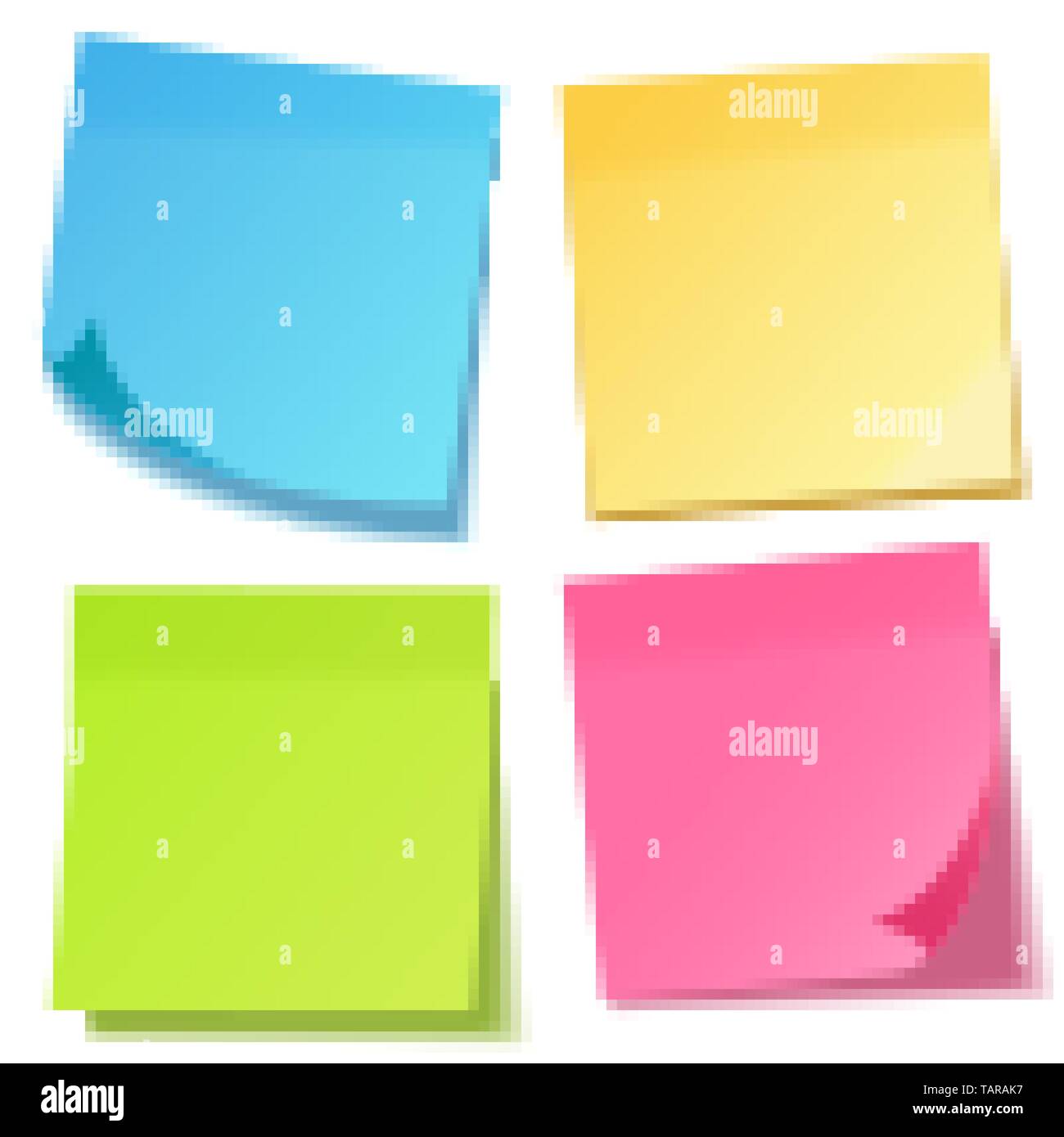 Realistic sticky note with shadow. Yellow paper set. Message on ...