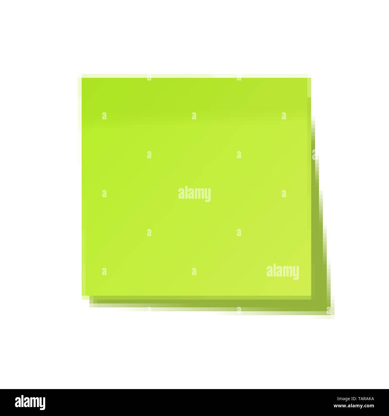 Realistic sticky note with shadow. Green paper. Message on notepaper ...