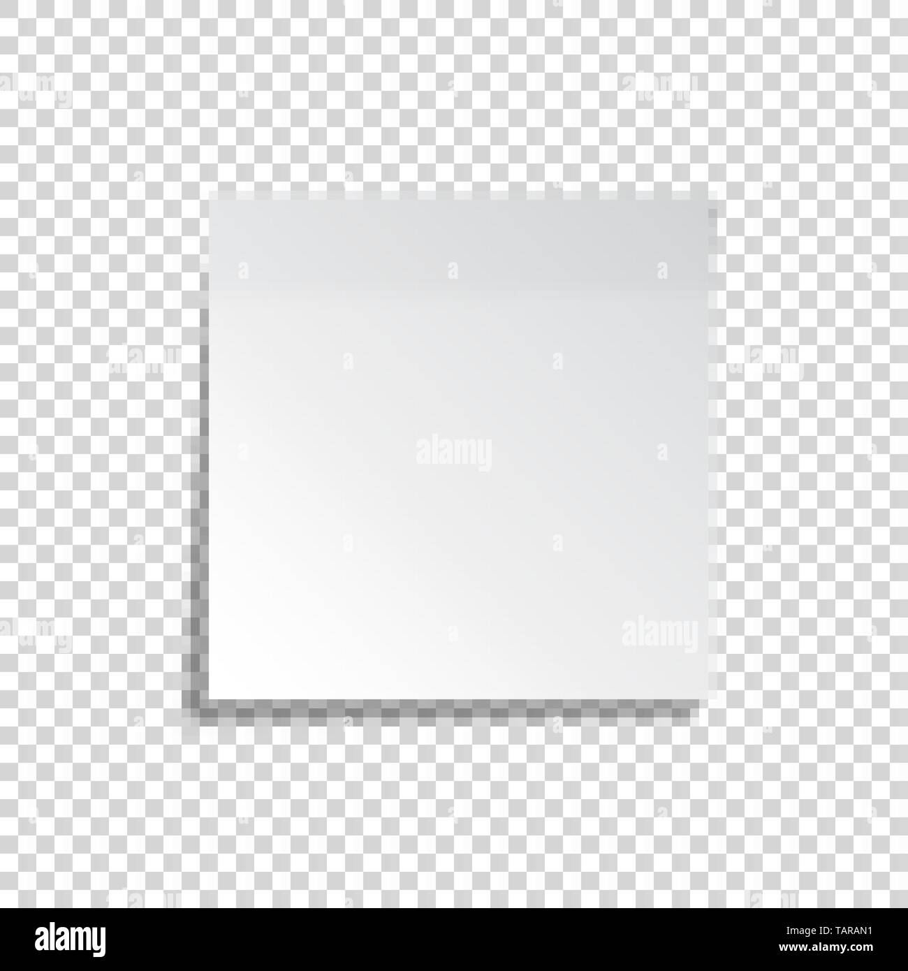 Realistic sticky note. White paper. Message on notepaper. Reminder ...